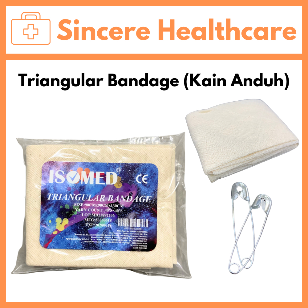 ISOMED Triangular Bandage 90cmx90cmx130cm Kain Anduh Triangle Bandage ...
