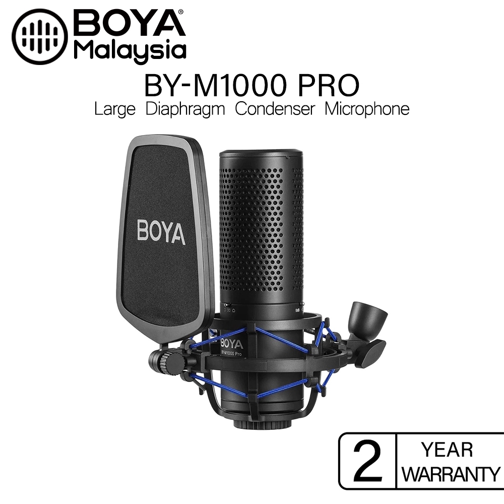 Boya Microphone BY-M1000 Pro Large Diaphragm Condenser Microphone ...