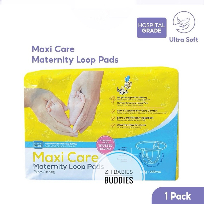 Original Beeson Sanitary Maternity Loop Pad Pads Extra Long 230mm ...