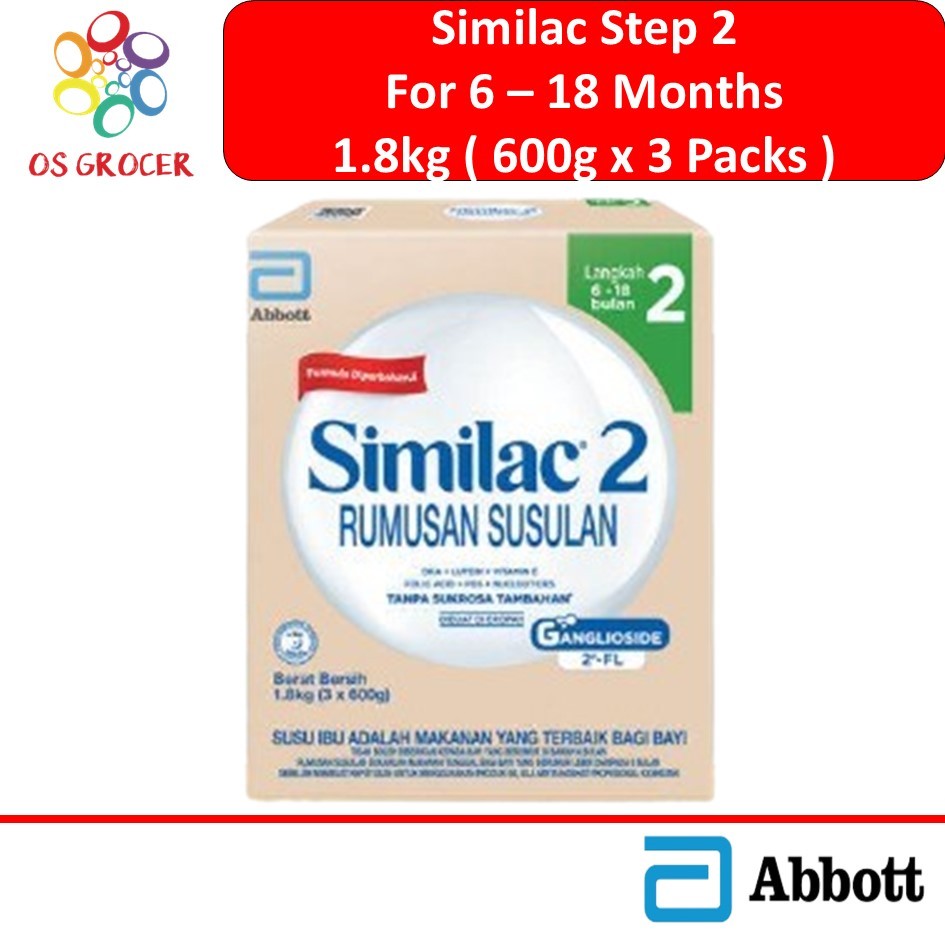 Similac Step 2 For 6 - 18 Months 1.8kg ( 600g x 3 Packs ) | Shopee Malaysia