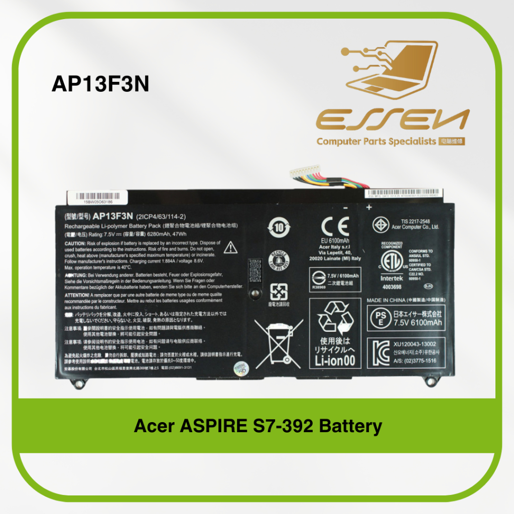 ACER AP13F3N for ASPIRE S7-392 Battery | Shopee Malaysia