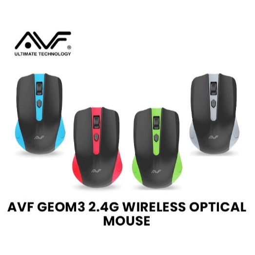 AVF GEOM3 AM-5G 1600DPI 2.4GHz Wireless Nano Ergonomic Compact Optical ...