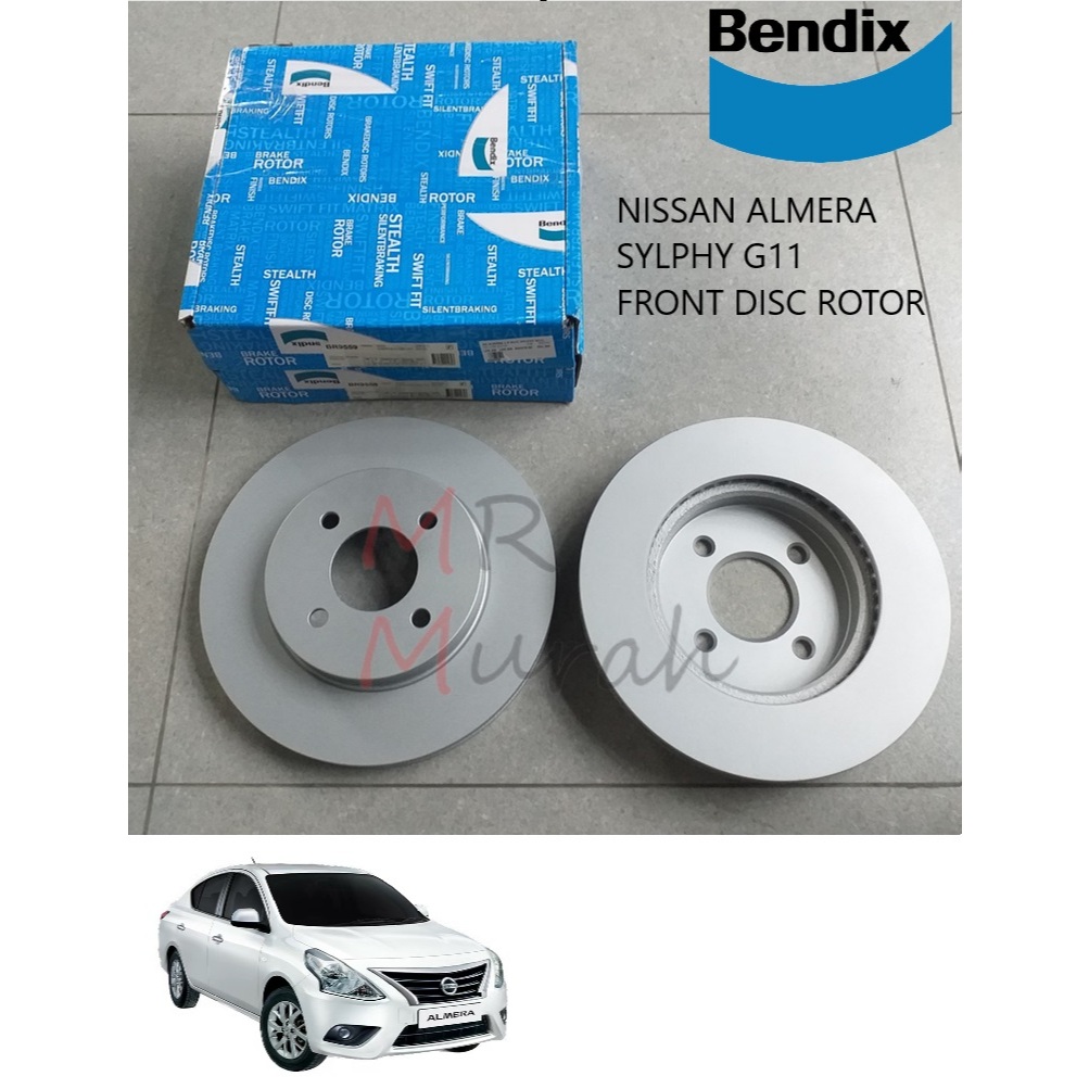 Original Bendix BR9559 Nissan Almera 1.5, Sylphy G11L Front Disc Rotor (depan) | Shopee Malaysia