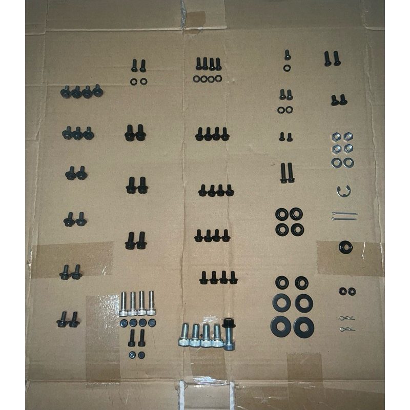 SCREW BOLT 10 12 NUT 1 SET SKRU BASIC untuk BODY RXZ MILI dan CATALYZER ...