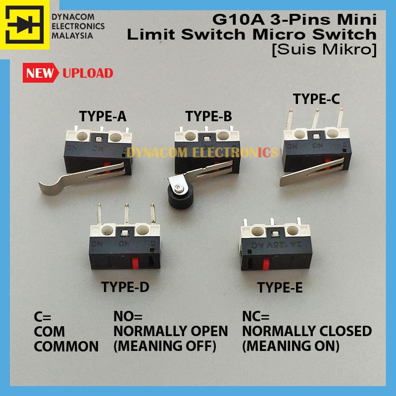G10A Mini Limit Switch Micro Switch Mouse Switch [Suis Mikro] | Shopee ...