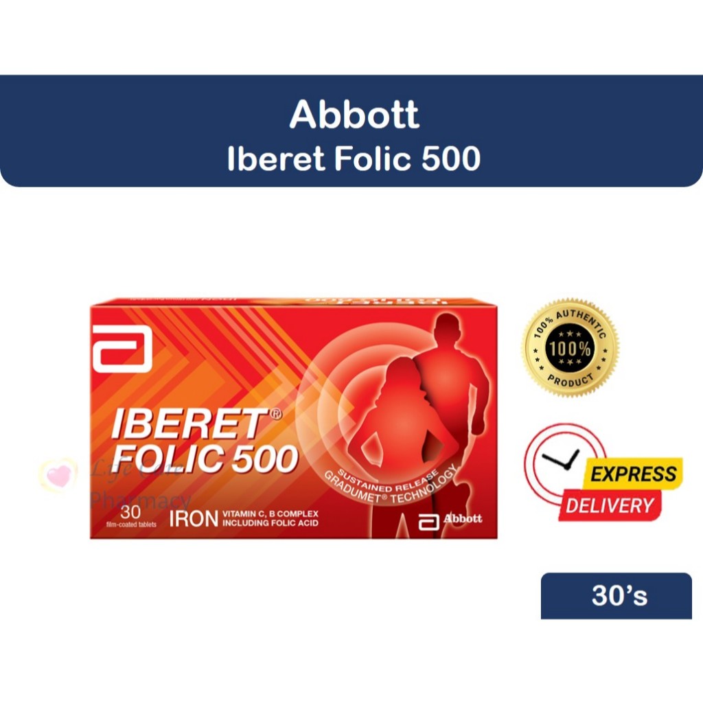 Iberet Folic 500 30’s Tablets (exp:6/2026) | Shopee Malaysia