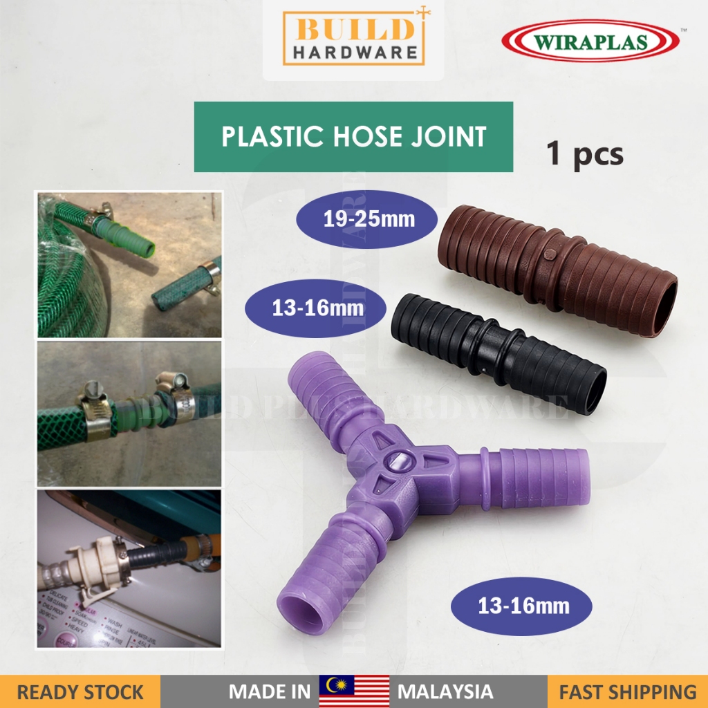 WIRAPLAS 13-16MM / 19-25MM Plastic Garden Hose Joint 2-Way 3-Way Y-Type ...