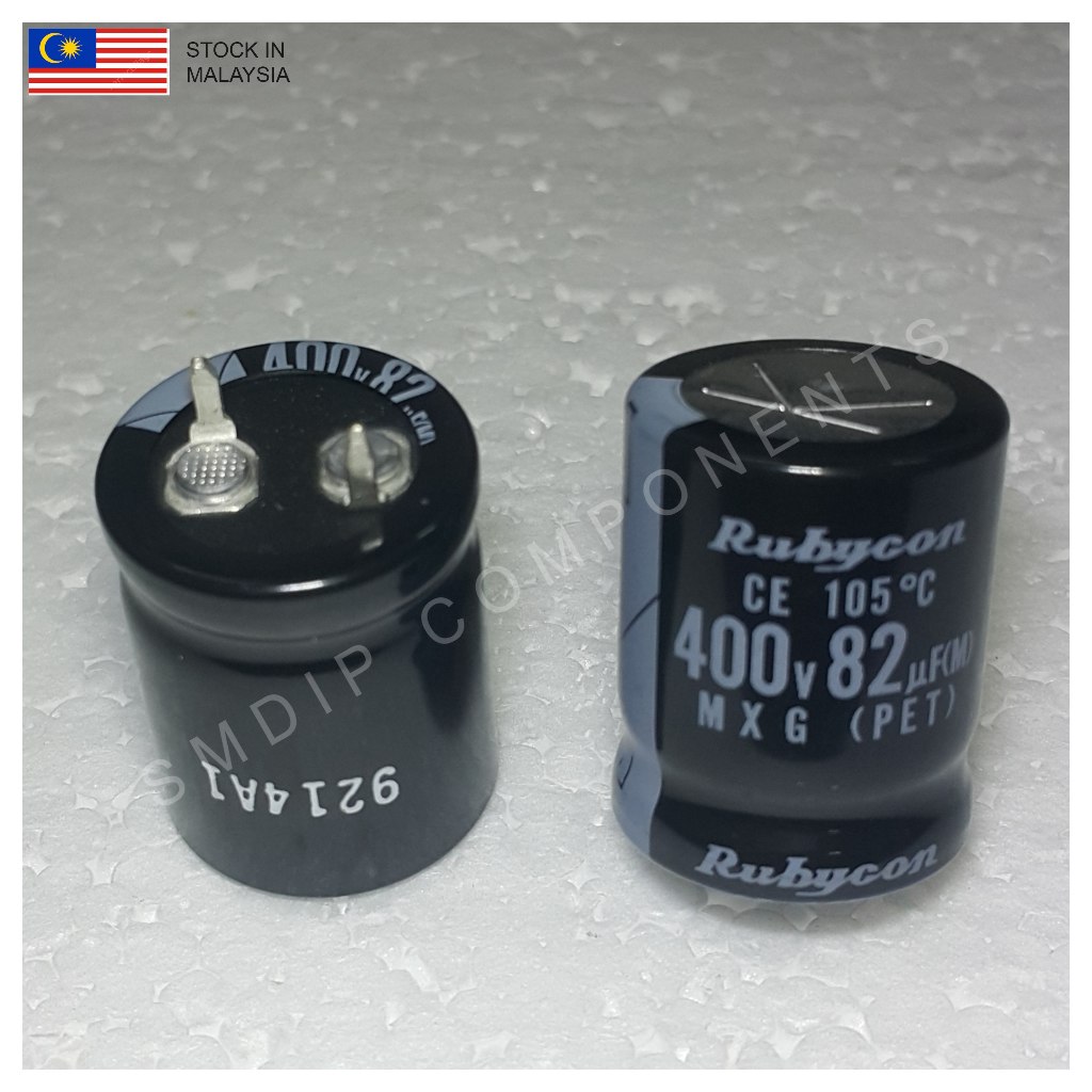 Rubycon, 82uF 400V 105°C, Snap-In Capacitor, 20mm x 25mm | Shopee Malaysia