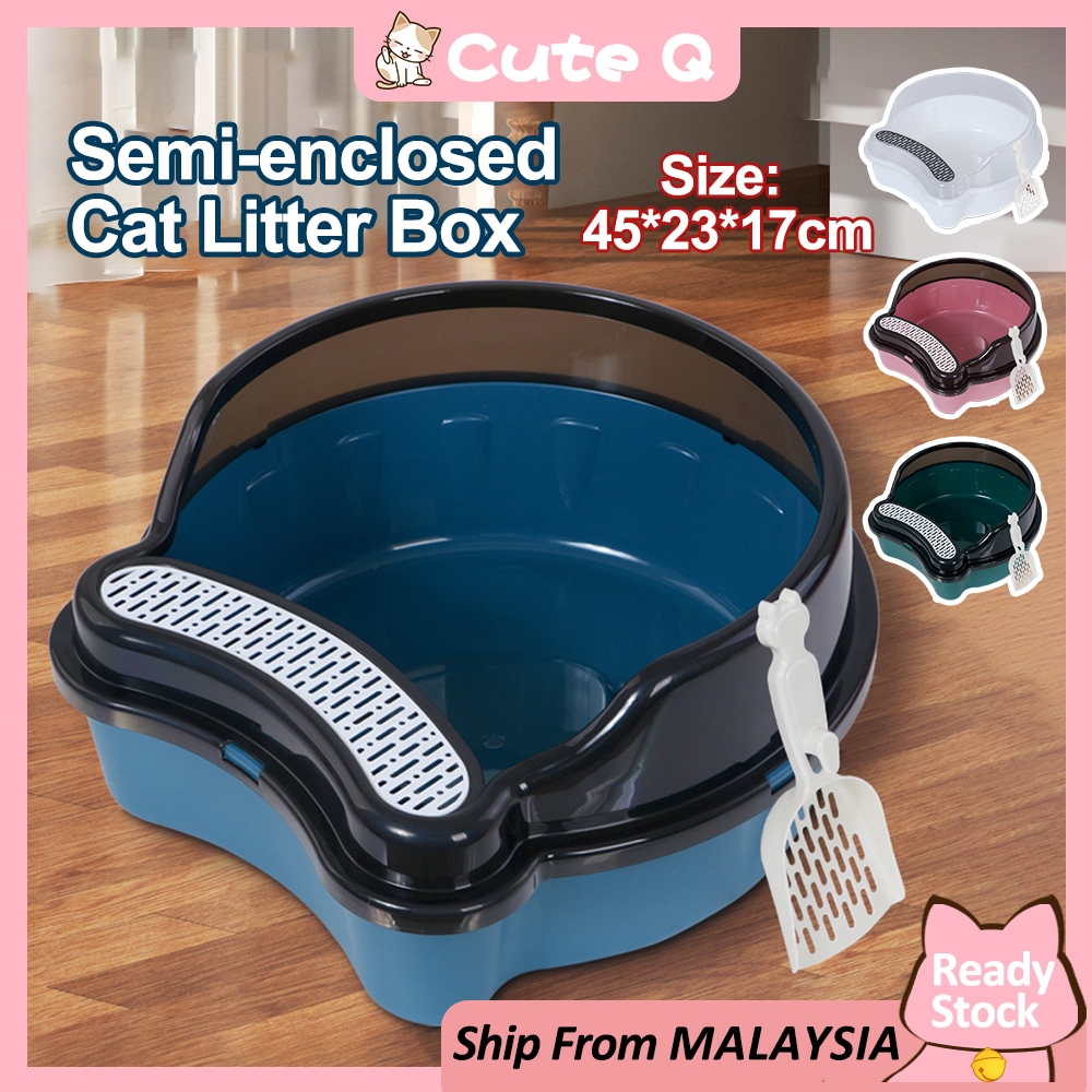 Cute Q cat litter box extra large pet litter box toilet kucing tempat ...