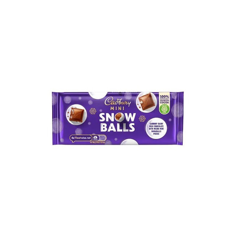 Cadbury mini snow balls chocolate block 110gram | Shopee Malaysia