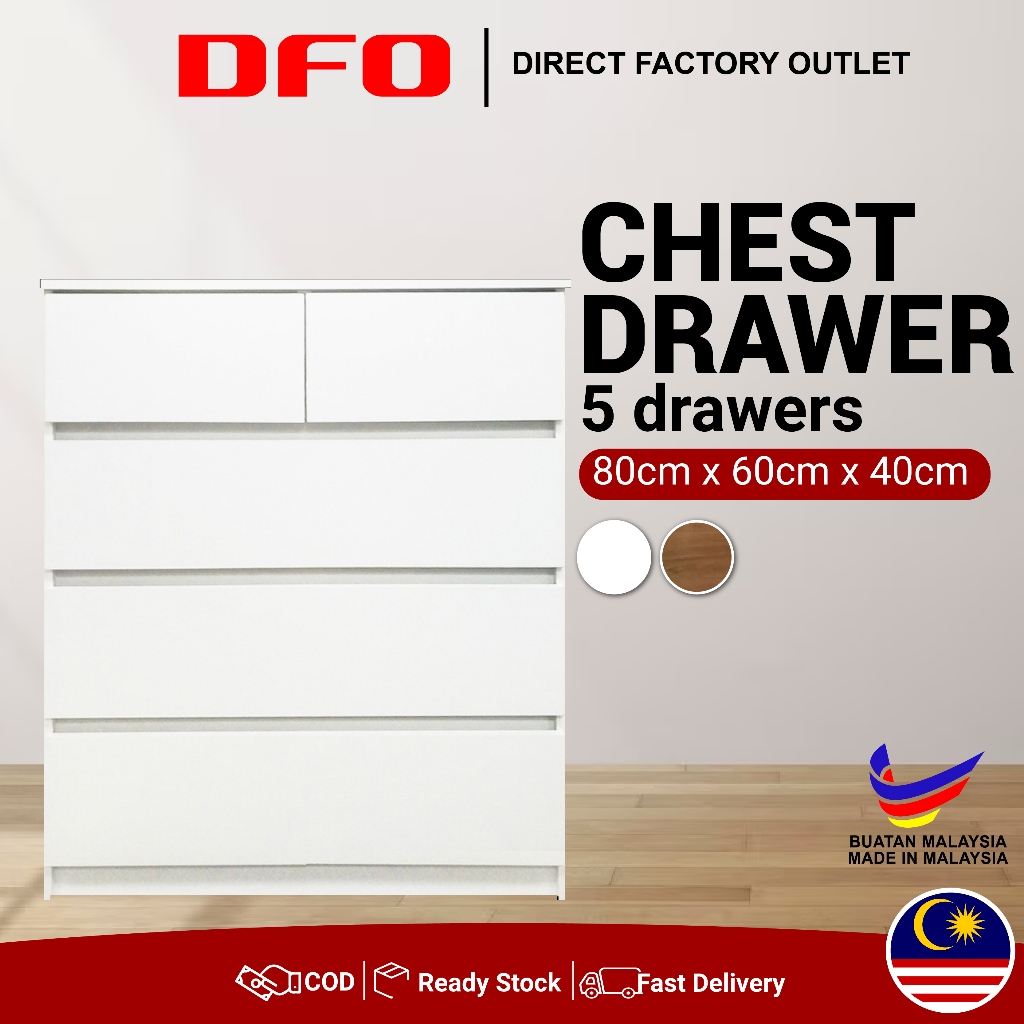 DFO 5 Chest Drawer Bedroom Furniture/Drawer Baju/Drawer Chest/Almari ...