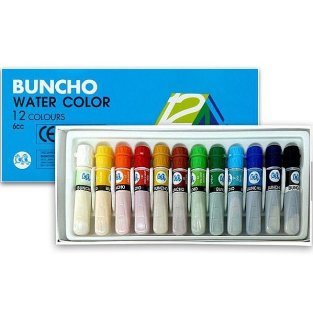 BUNCHO WATERCOLOUR 6CC 12COL WC612 / 18COL WC618 (2 TYPE CAN CHOOSE ...