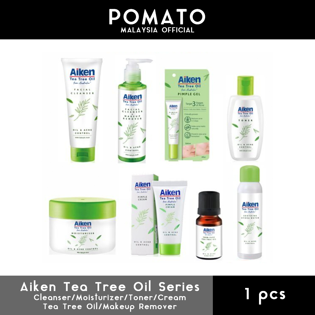 AIKEN Tea Tree Oil Acne Facial Product Cleanser Toner Moisturizer ...