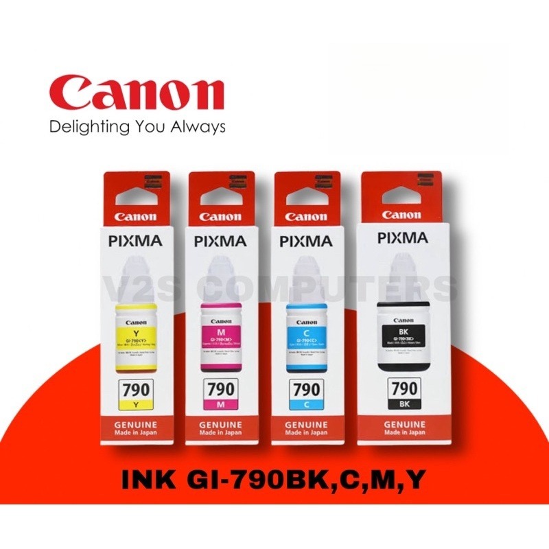 ORIGINAL CANON GI790 GI-790 BLACK CMY ORIGINAL REFILL INK G1000 G1010 ...
