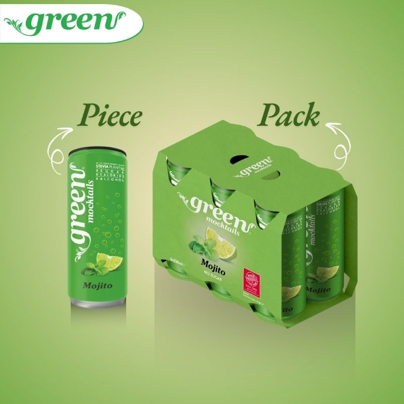 Green [ Mojito ] Piece & Pack [ 330ml ] – Naturally Sweetened, No Sugar ...
