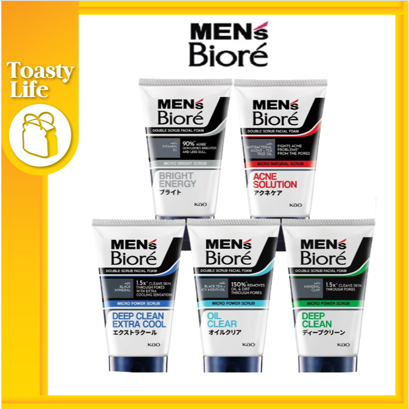🔥New Stock[ Biore ] Men's Biore Double Scrub Facial Foam / Biore Men ...