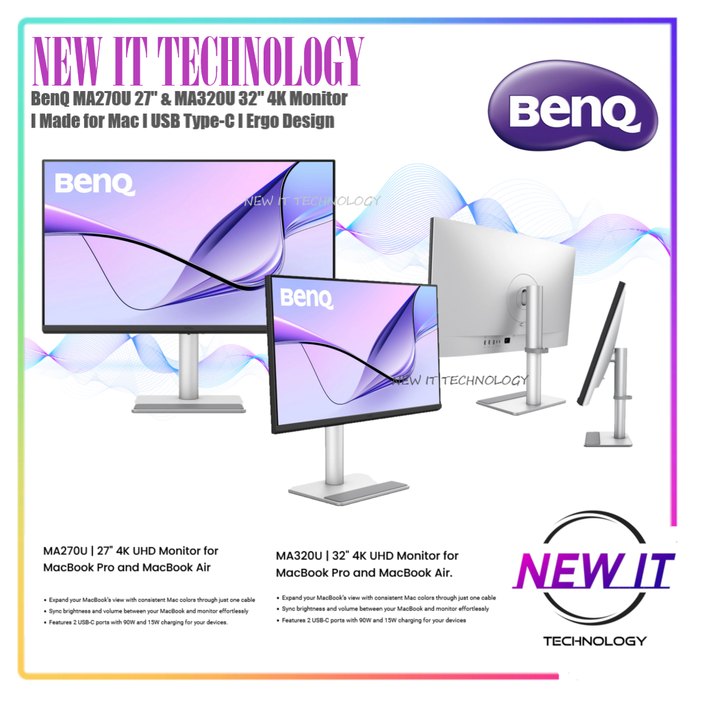 BenQ MA270U 27" & MA320U 32" 4K Monitor I Made for Mac I USB Type-C I ...