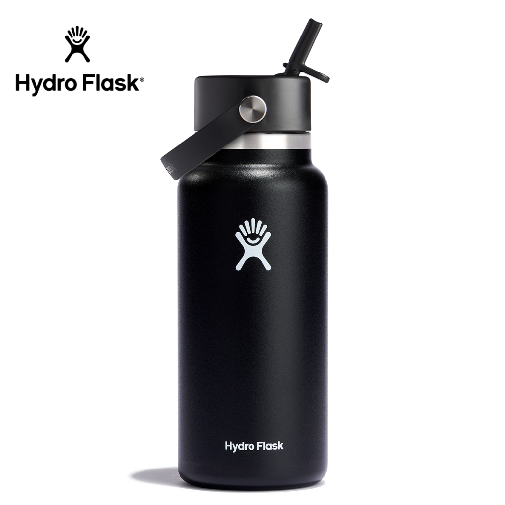 Hydro Flask Wide Mouth With Flex Straw Cap Stainless Steel Water Bottle ...