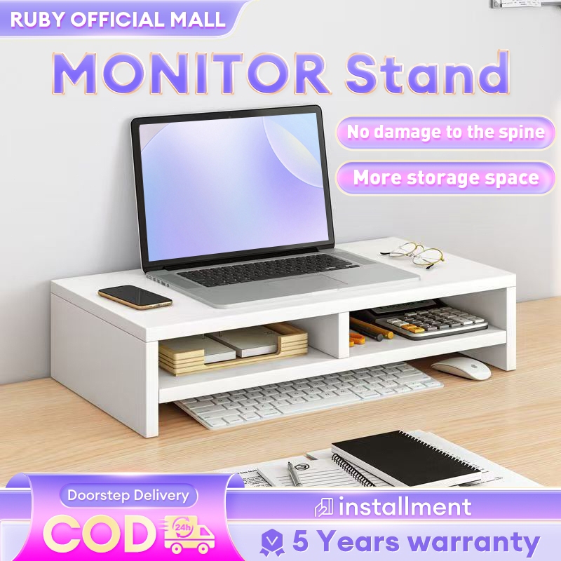 Computer Monitor Stand Screen Increase Height Shelf Desktop Bedroom ...