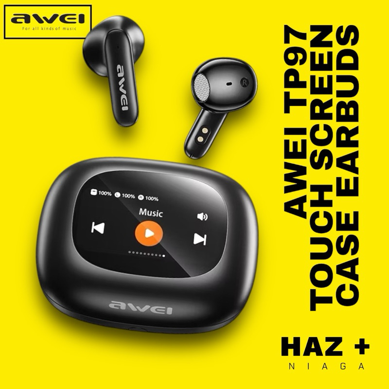 Awei TP97 Touch Screen Earphone Bluetooth Wireless Earbud Heavy Bass ...