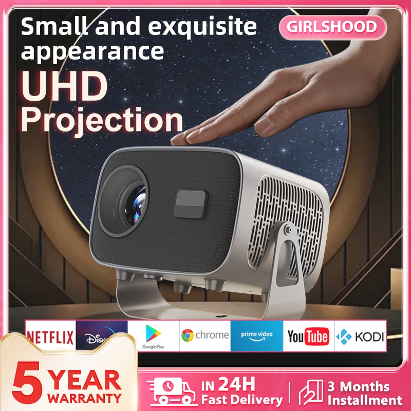 Android Projector 4K 360° Flip Smart Projector For Phone&Tablet Laptop ...