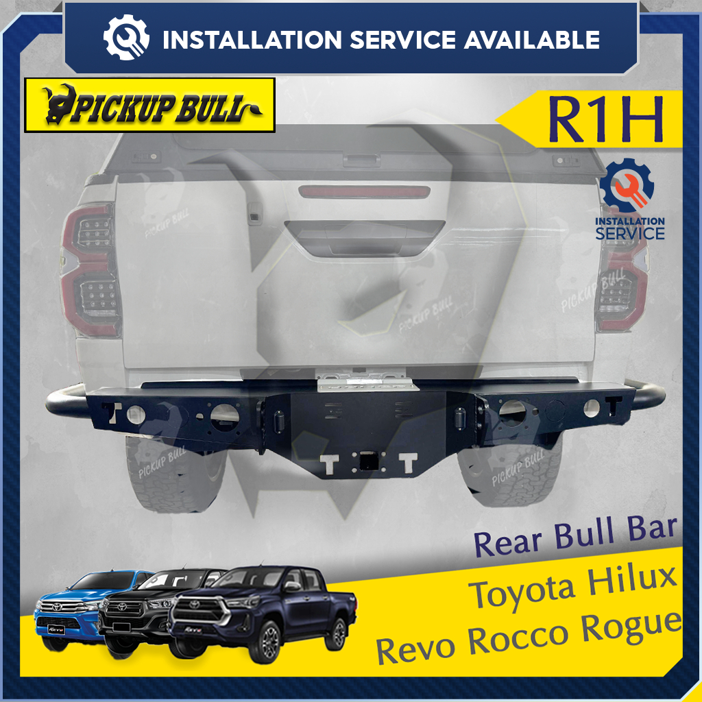 Toyota Hilux Revo 2016-2024 Rear Bull Bar Besi Revo Rear Bull Bar Rogue ...