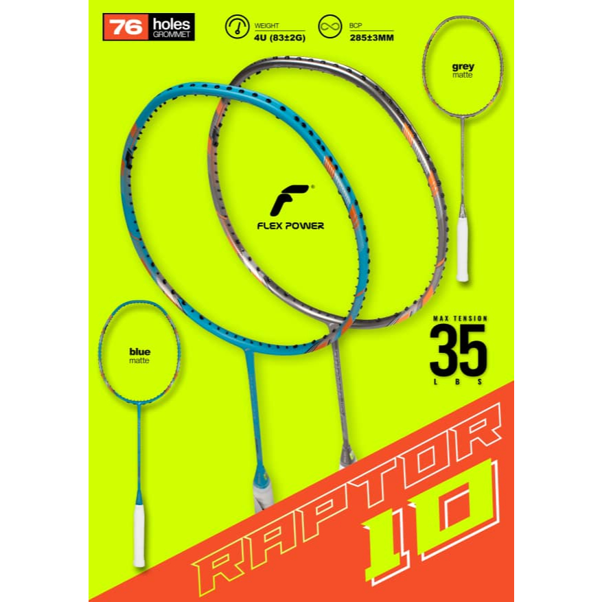 FLEX POWER Badminton Racket RAPTOR 10 (100%ORIGINAL) | Shopee Malaysia