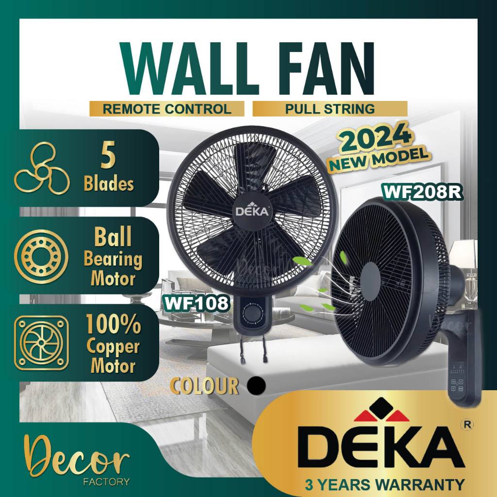 🔥NEW2024🔥 DEKA Fan DEKA WF108 WF208R 16" Wall Fan Ball Bearing Motor ...