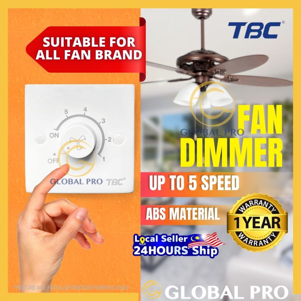 TBC 5 Speed Fan Speed Variable Switch Fan Dimmer Fan Regulator [ Fits ...