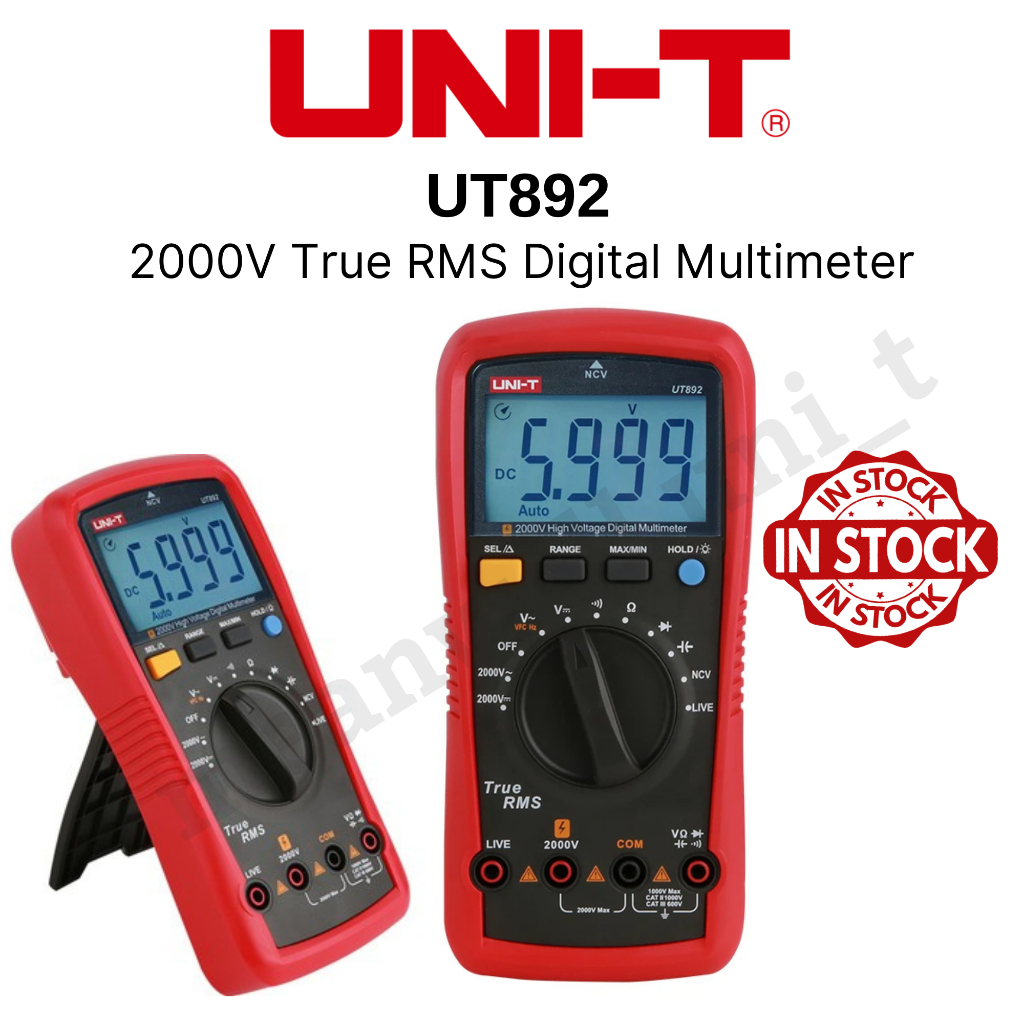 UNI-T UT892 2000V True RMS AC/DC High Voltage Multimeter | Shopee Malaysia