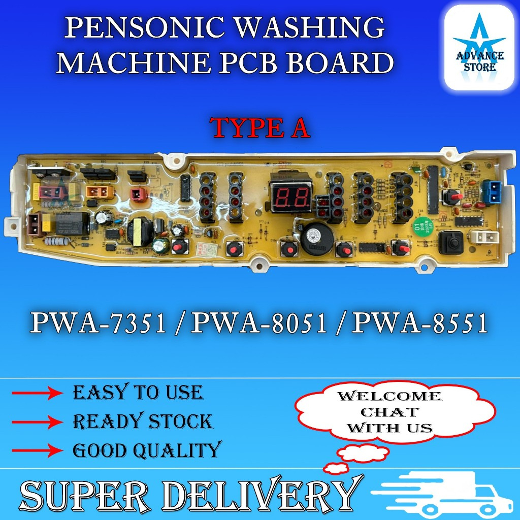 Pensonic PWA-7351 PWA-8051 PWA-8551 Washing Machine Pcb Board | Shopee ...