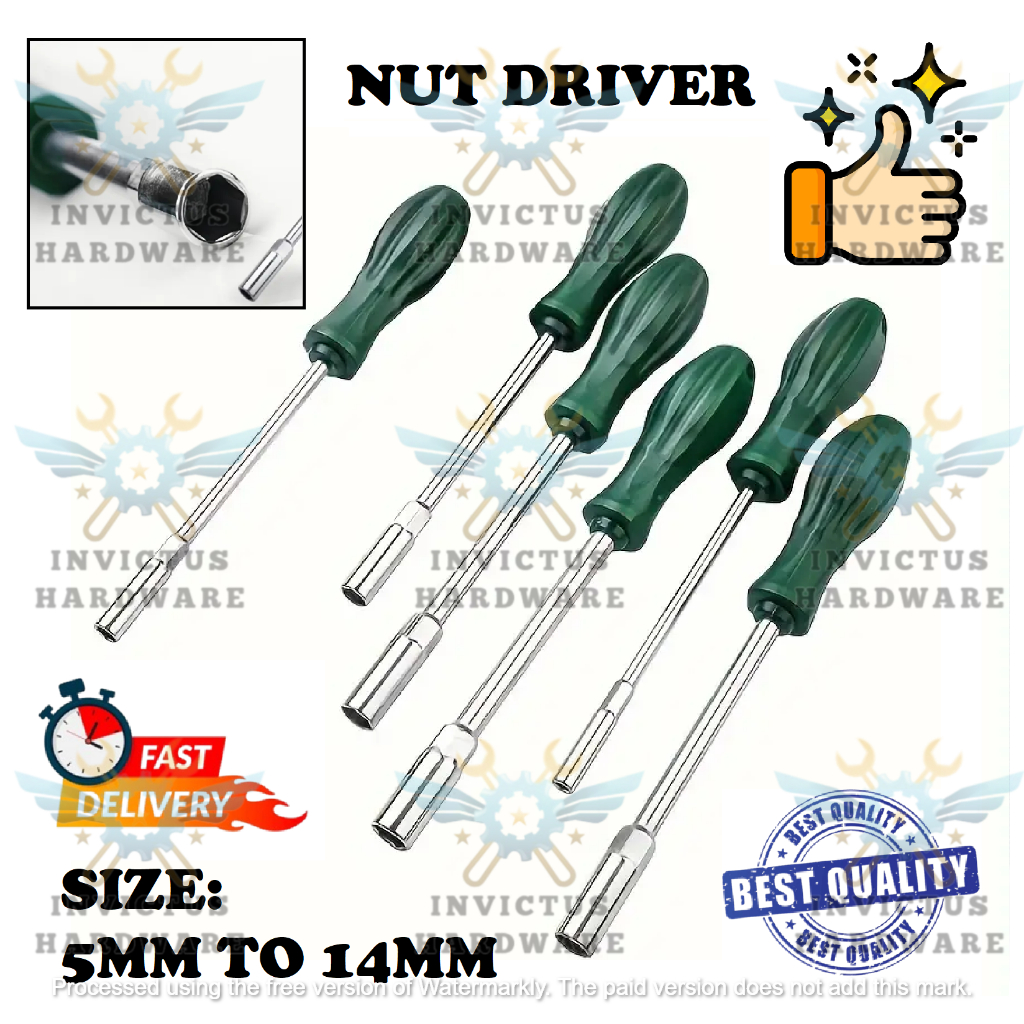 5-14MM NUT DRIVER DRIVERS OPEN BUKA NUTS SCREWDRIVER HEX SOCKET KEY ...
