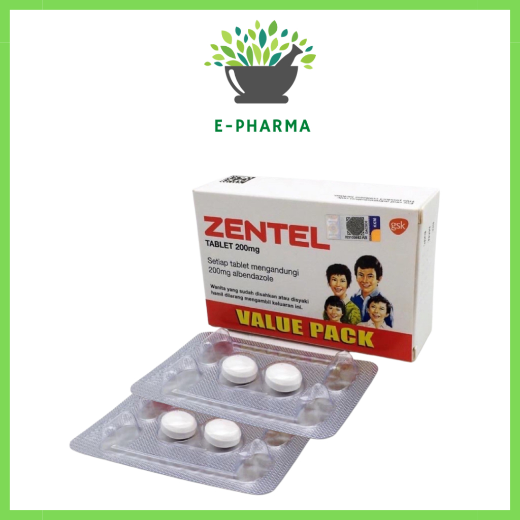 Zentel Tablets 200mg 2x2s, Ulat Cacing | Shopee Malaysia