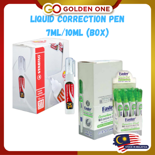 【1BOX=12PCS ! ! !】FASTER/STABILO LIQUID CORRECTION PEN 7ml/10ml **1BOX ...