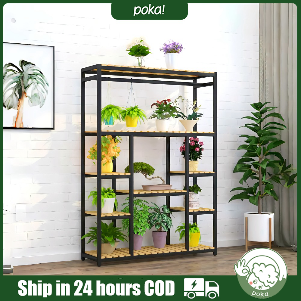 Multi Layer Flower Rack Balcony Storage Rack Display Rack Rak Bunga ...