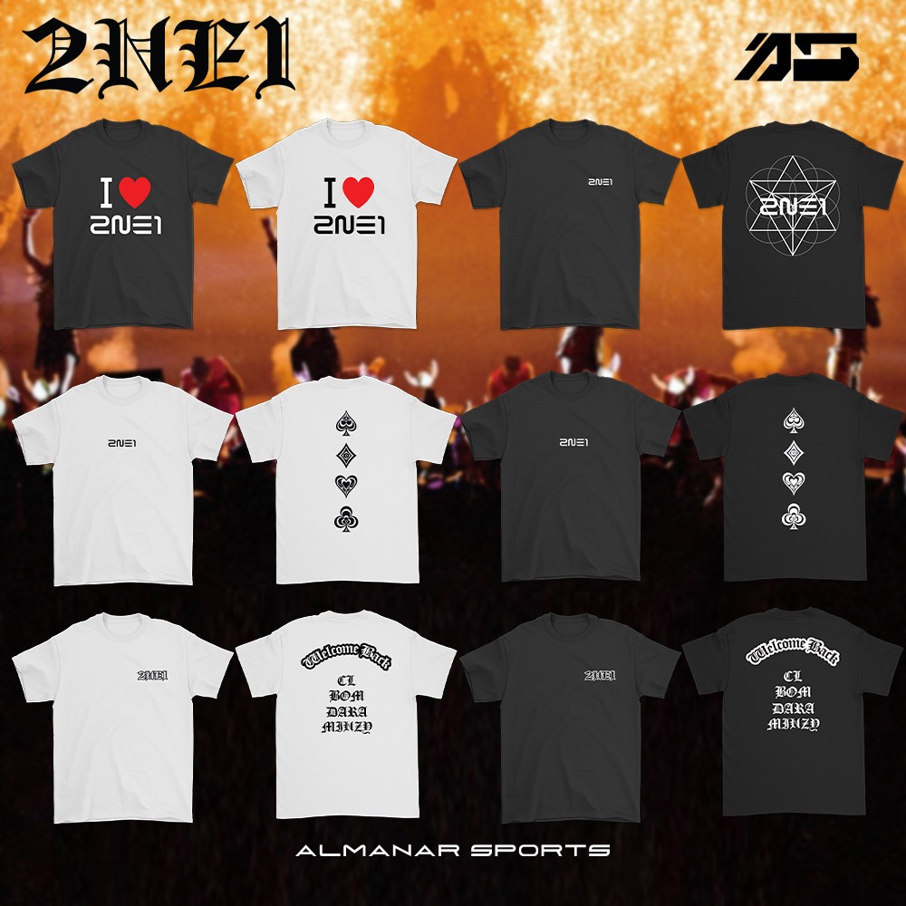 T-shirt kpop 2NE1 welcome back tour Version I LOVE 2NE1 Fansmerch T ...
