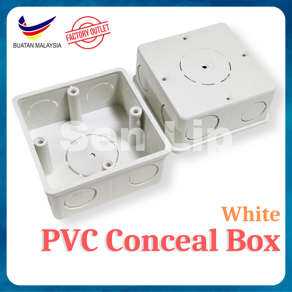 3x3 PVC Single Conceal Box (White) / Switch Socket Base / Electrical ...