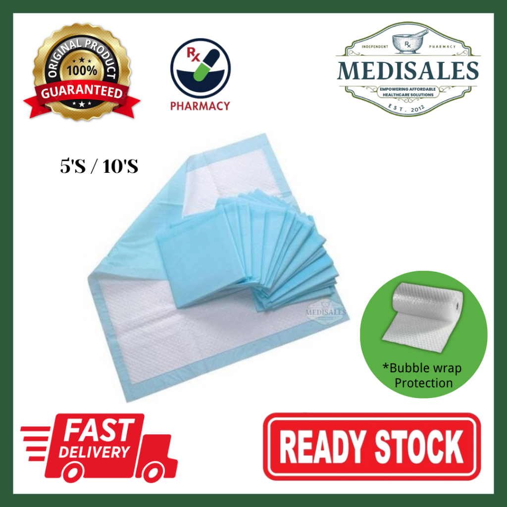 HOSPITECH DISPOSABLE UNDERPAD 75CM x 75CM | 60CM x 90CM (5'S | 10'S ...