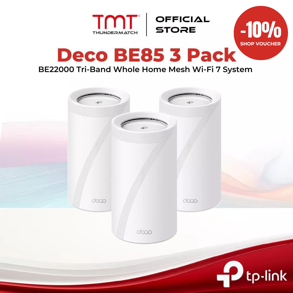 TP-Link Deco BE85 3 Pack BE22000 Tri Band Whole Home Mesh Wi-Fi 7 ...