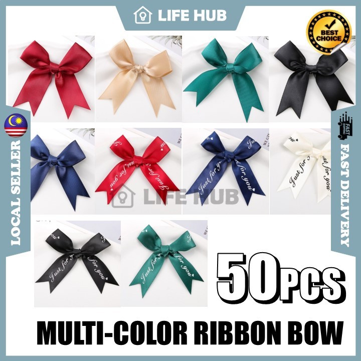 【READY MADE】50PCS Ribbon Bow DIY Craft Decoration Riben Gift Bag Gift ...