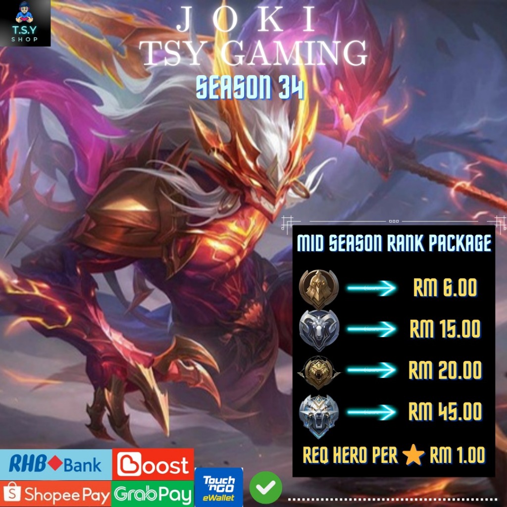 [TSY] MLBB BOOSTER JOKI / JOKI RANK / JOKI MOBILE LEGENG / DIAMOND ...