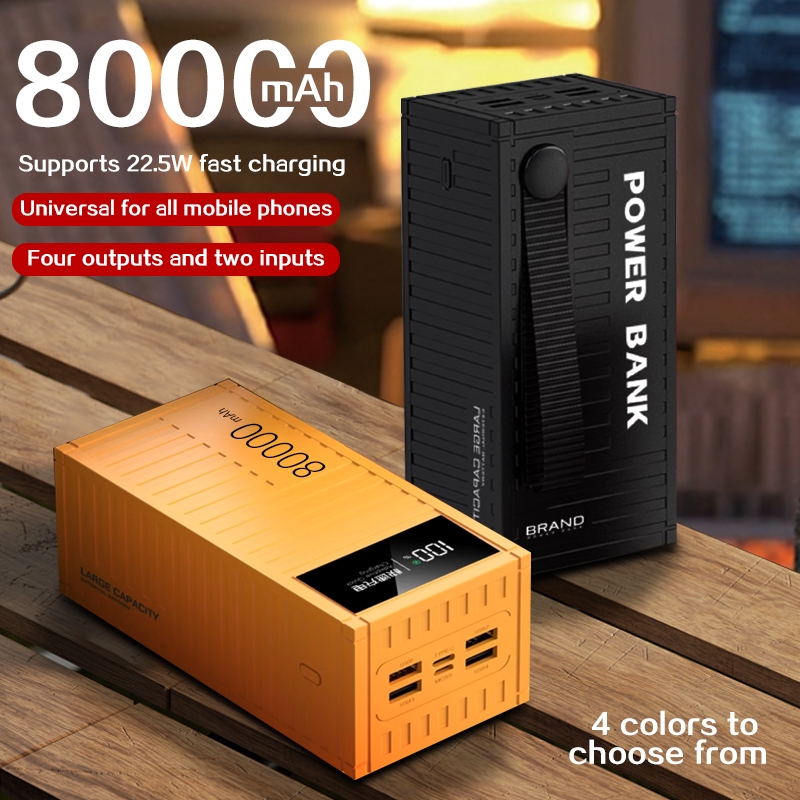 Container 80000mAh Power Bank Fast Charge Large Capacity 4 Output 3 ...