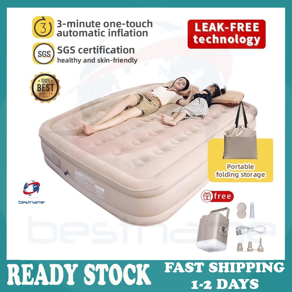 Inflatable Air Bed Tilam Angin with Auto Pump – Single & Queen Size ...