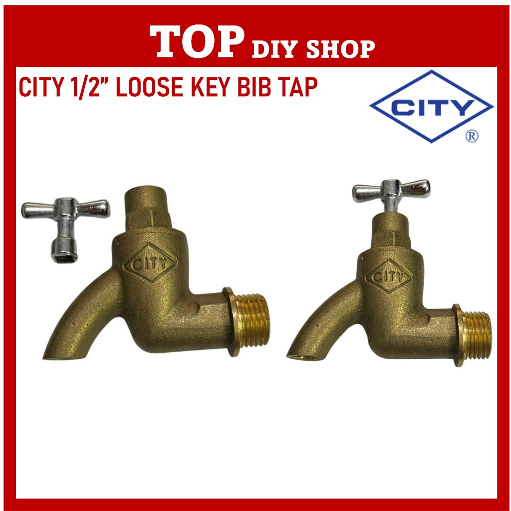 1/2” Loose Key Bib Water Pipe Tap 🔥 Ready Stocks 🔥 100% Brass Paip ...