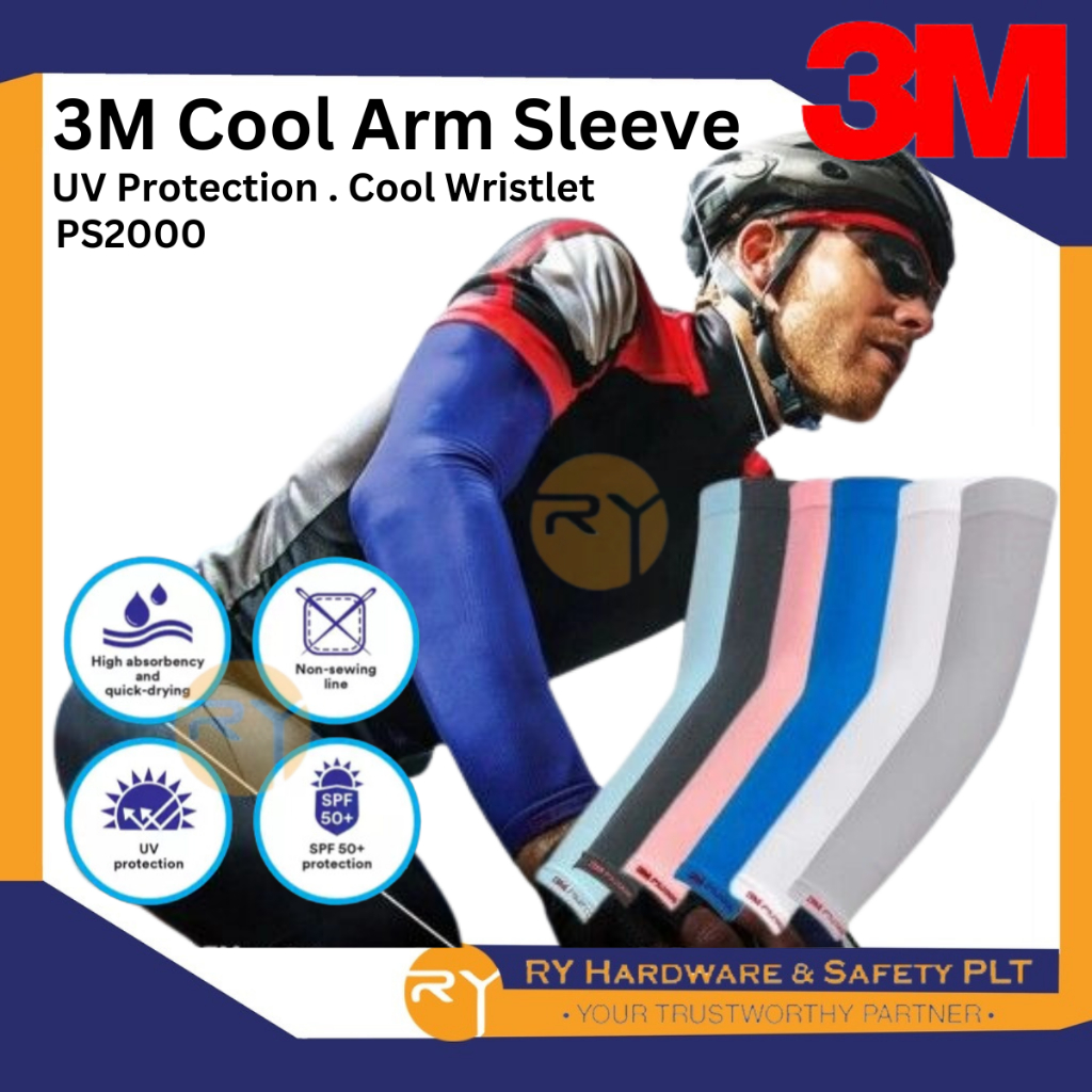 3M Cool Arm Sleeve PS2000 UV Protection Cool Wristler Unisex Handsocks ...