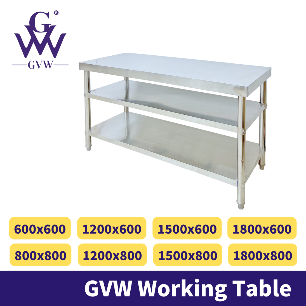 GVW Meja Stainless Steel Working Table Meja Dapur Dining Table Set Meja ...