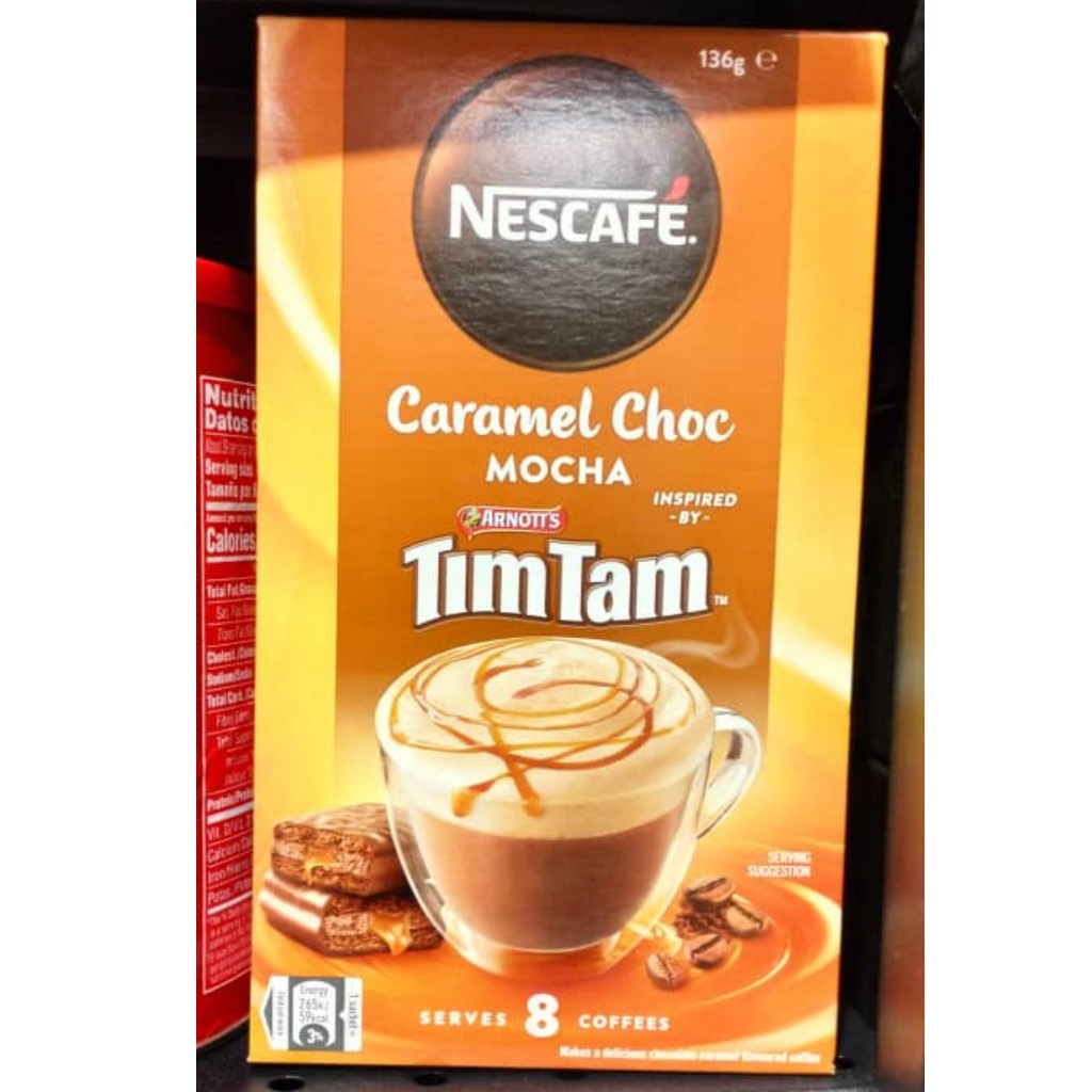 Nescafe Caramel Choc Mocha Tim Tam Coffee Sachets 8 Pack, 136g | Shopee ...