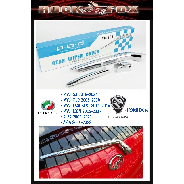 Clear Stock For PERODUA & PROTON Car Rear Window Wiper Chrome Cover ...