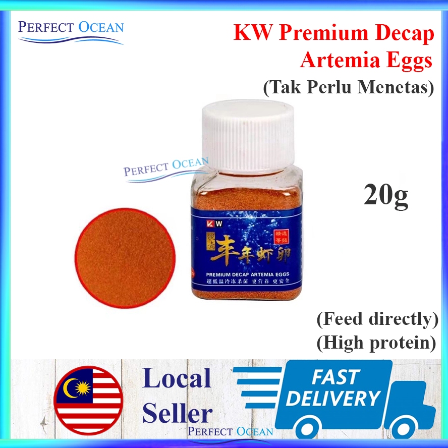 KW Premium Decap Artemia Eggs 20g BBS Fish Food - Tak Perlu Menetas 🌊 ...