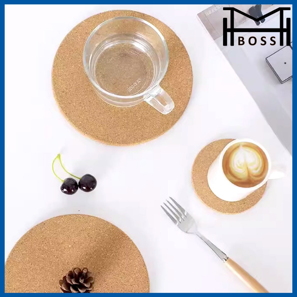 CUP COASTER CORK COASTERS 10CM ALAS GELAS GABUS LAPIK PINGGAN HEAT CORK ...